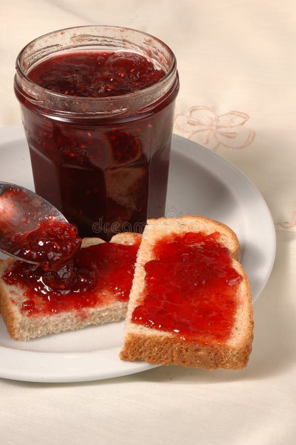 Jam with bread stock photo. Image of sweet, fruit, health - 3780588