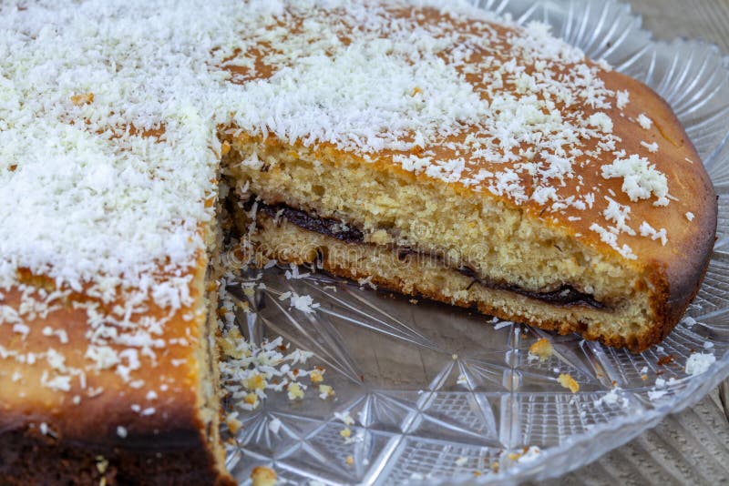 Jam and Coconut Cake Natural Delicacy Stock Photo - Image of baker ...