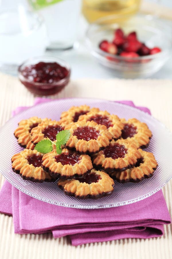 Jam cookies stock image. Image of purple, napkin, confectionery - 28077025