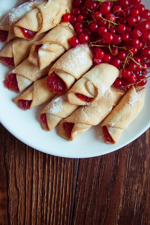 Jam Cookies with Fresh Currant Stock Image - Image of cake, swiss: 74068209