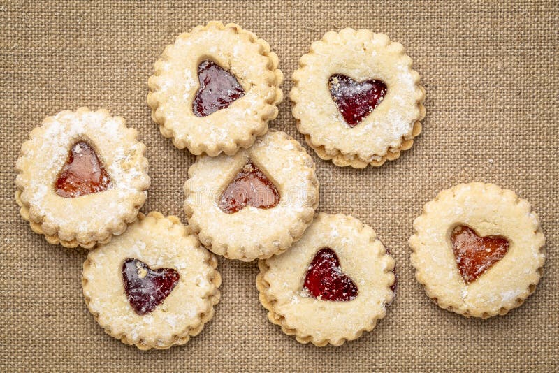 Jam Heart Biscuits on a Primed Art Canvas Stock Photo - Image of space ...