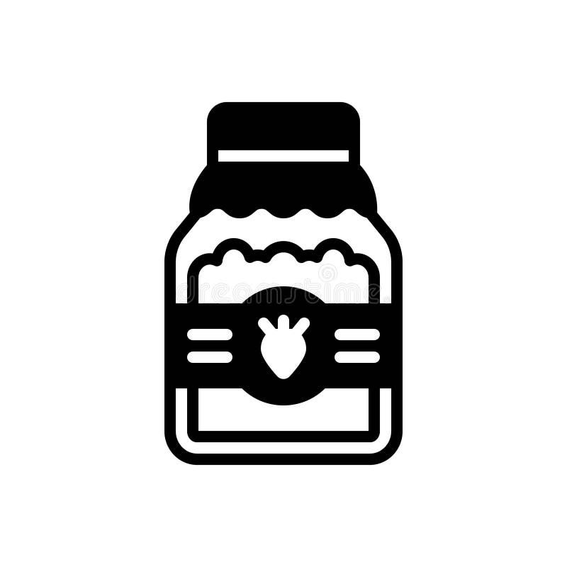 Black Solid Icon for Jam, Homemade and Strawberry Stock Vector ...