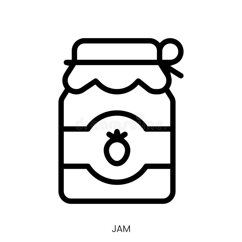 Jam Icon. Line Art Style Design Isolated on White Background Stock ...
