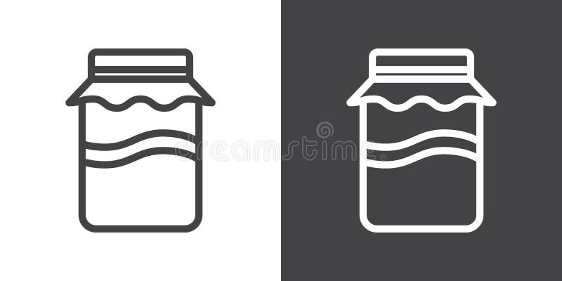 Jam Icon Flat Vector Set Outline Stock Vector - Illustration of ...