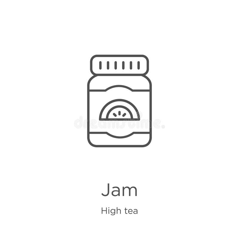 Jam Icon Vector from High Tea Collection. Thin Line Jam Outline Icon ...