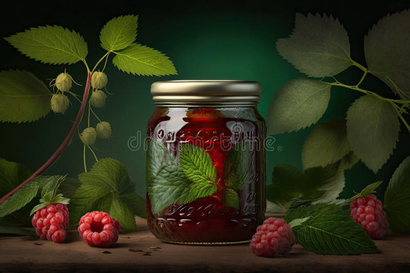 Jam Jar. Natural Background. Illustration AI Generative Stock ...