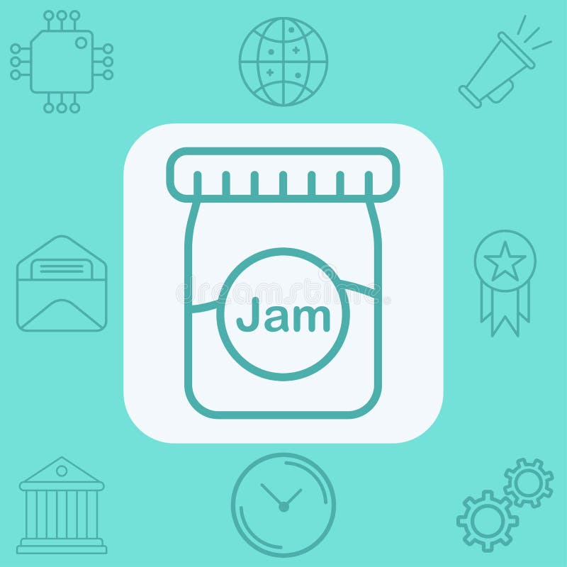Jam Jar Vector Icon Sign Symbol Stock Vector - Illustration of flat ...