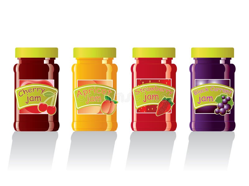 Jam jars stock vector. Illustration of homemade, dinner - 14369130