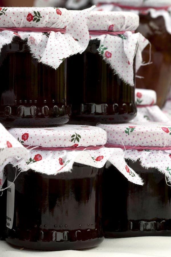 Fresh Made Jam Jars Made Tower Stock Image - Image of snack, baked ...