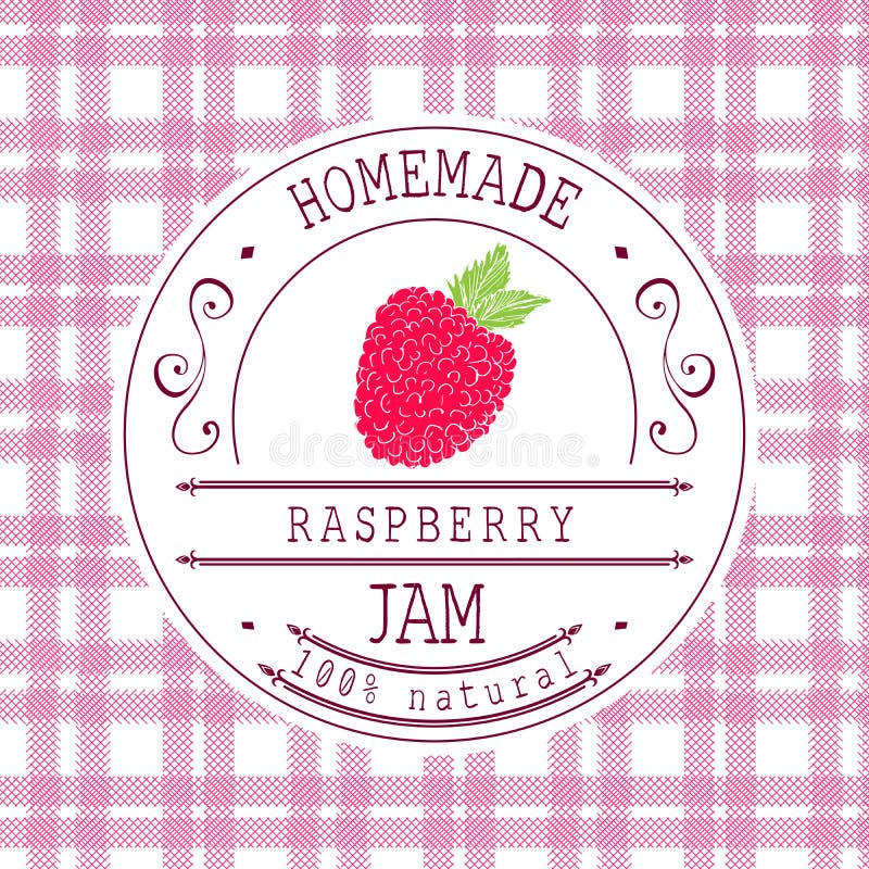 Label raspberry jam stock illustration. Illustration of fruit - 63203171