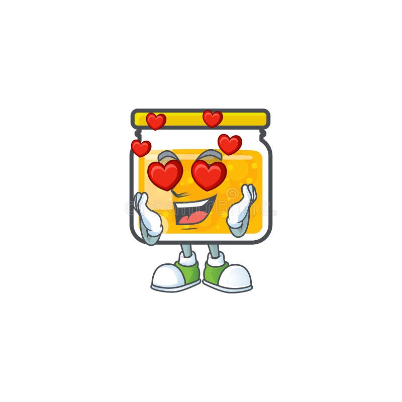 Jam with Mascot in Love on White Background Stock Vector - Illustration ...