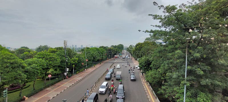 Jam from Pasar Rebo Bridge stock image. Image of vehicle - 264466359