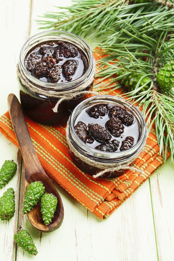 Jam from pine cones stock image. Image of immunity, cone - 55313805