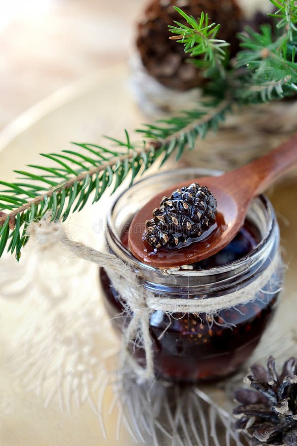 Pine tree cones jam stock photo. Image of georgian, fruit - 30983294
