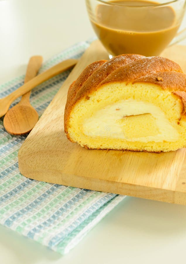 Jam Roll Cake stock image. Image of white, sugar, roll - 58645245