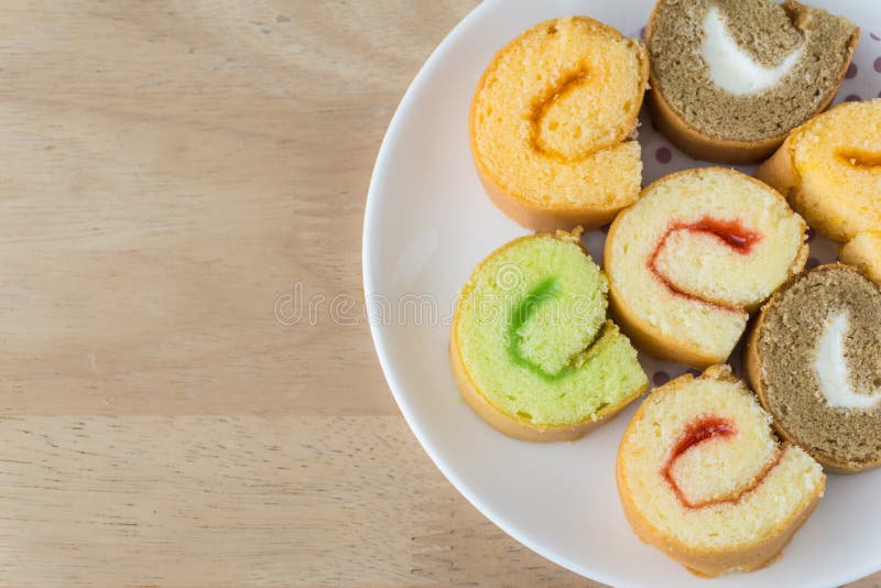 Jam roll cakes stock photo. Image of icing, sugar, people - 68604538