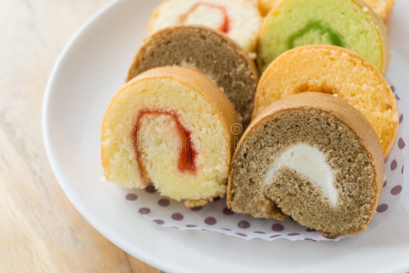 Jam roll cakes stock photo. Image of brown, chocolate - 68604582