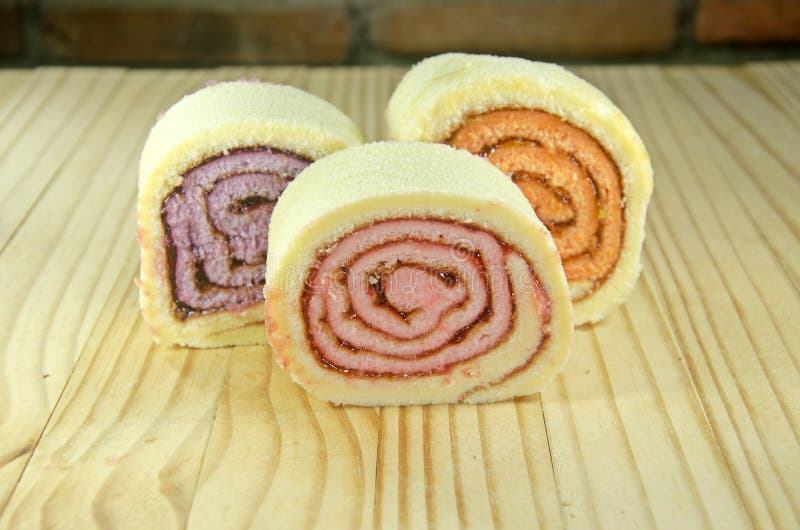 Jam roll fancy cake stock photo. Image of roll, unhealthy - 58008398