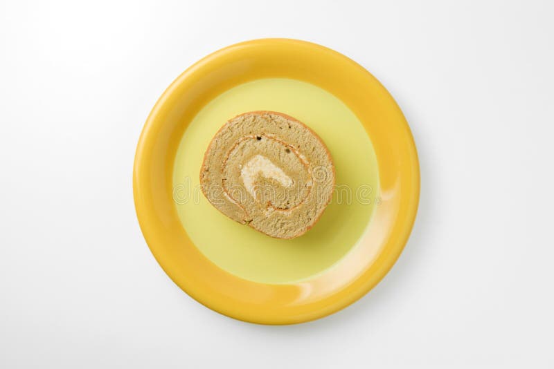 Jam roll on plate stock photo. Image of cake, eating - 66686612