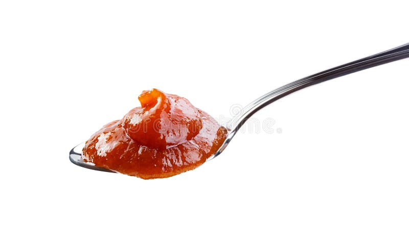 Jam in Spoon Isolated White Background Stock Photo - Image of healthy ...