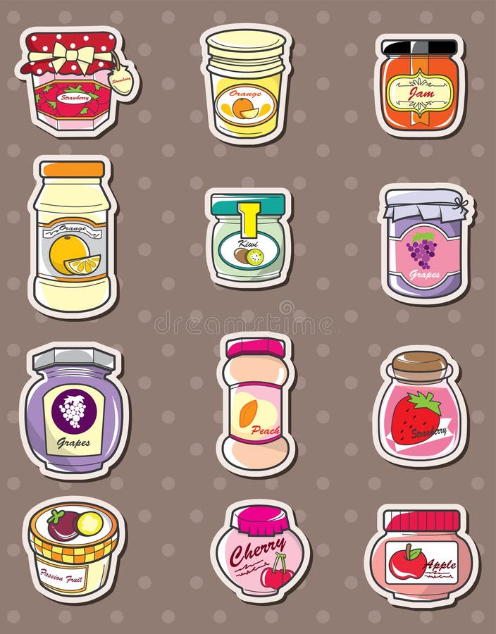 Jam stickers stock vector. Illustration of delicious - 24538264