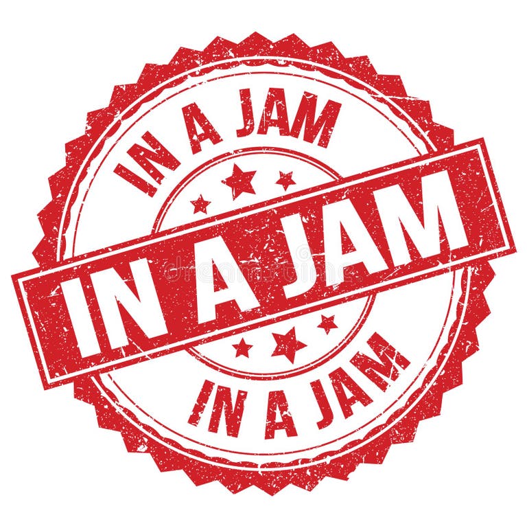 In a JAM Text on Red Round Stamp Sign Stock Illustration - Illustration ...