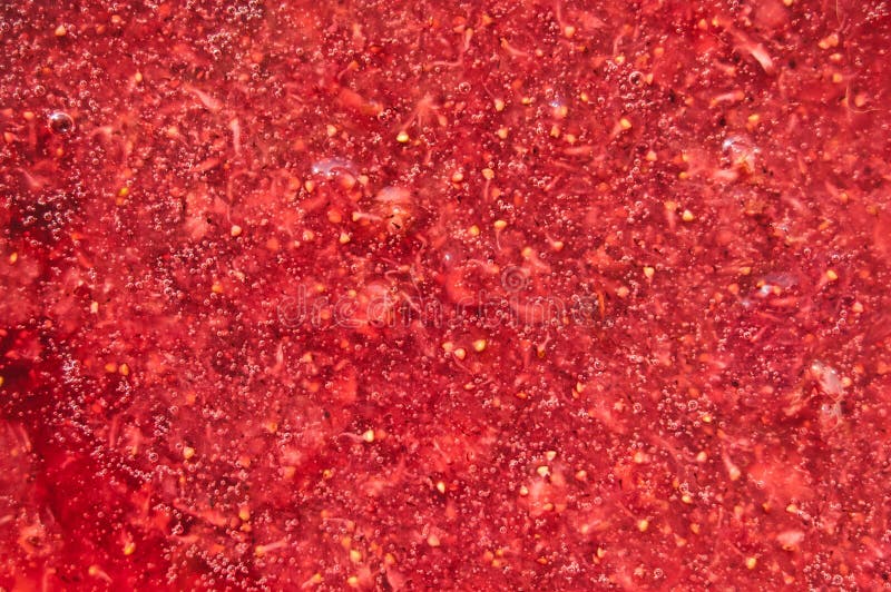 Jam Texture. Wild Strawberries And Sugar. Crushed Strawberries ...