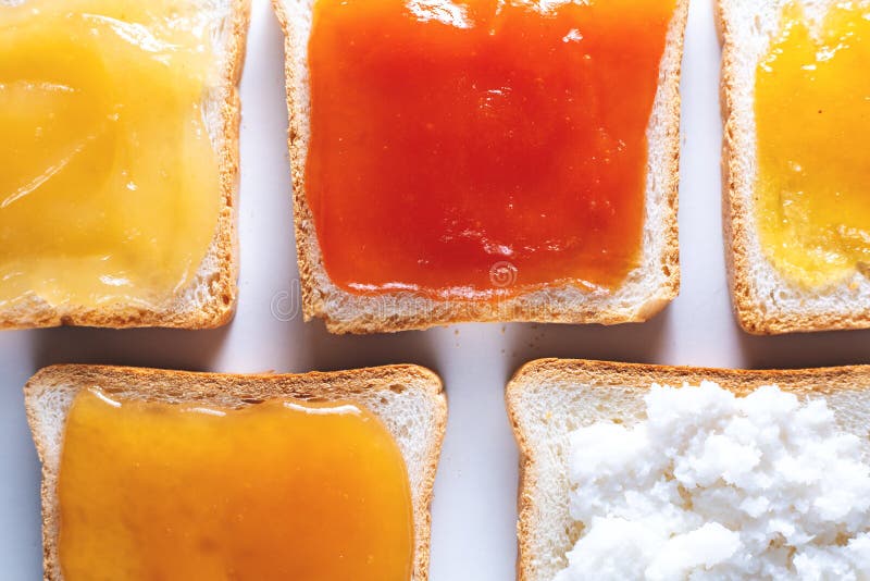 Jam toast for breakfast stock image. Image of food, tasty - 141305993