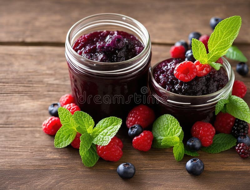 Jar of Jam with Wild Berries Stock Image - Image of preserve, sweet ...
