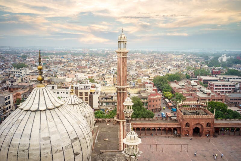 Jama Masjid in Neu-Delhi stockfoto. Bild von indien, islamisch - 92312020