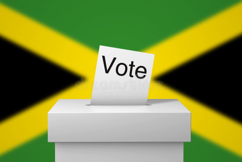 Jamaica Election Ballot Box and Voting Paper. 3D Rendering Stock ...