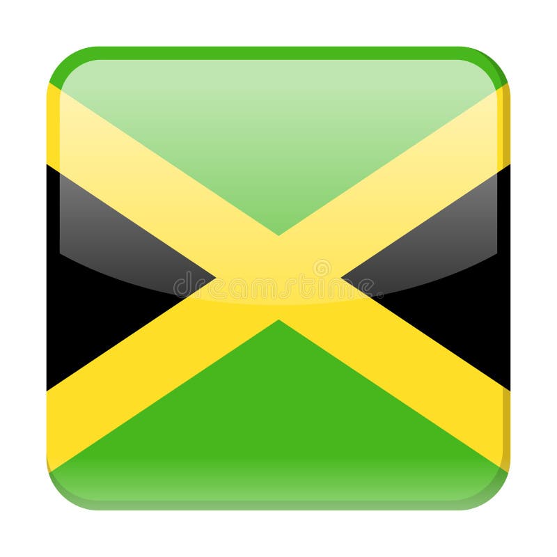 Jamaica Flag Vector Square Icon Stock Illustration - Illustration of ...