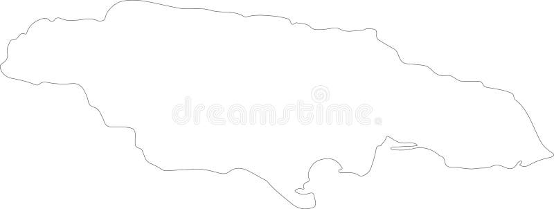 Jamaica outline map stock illustration. Illustration of line - 317468162