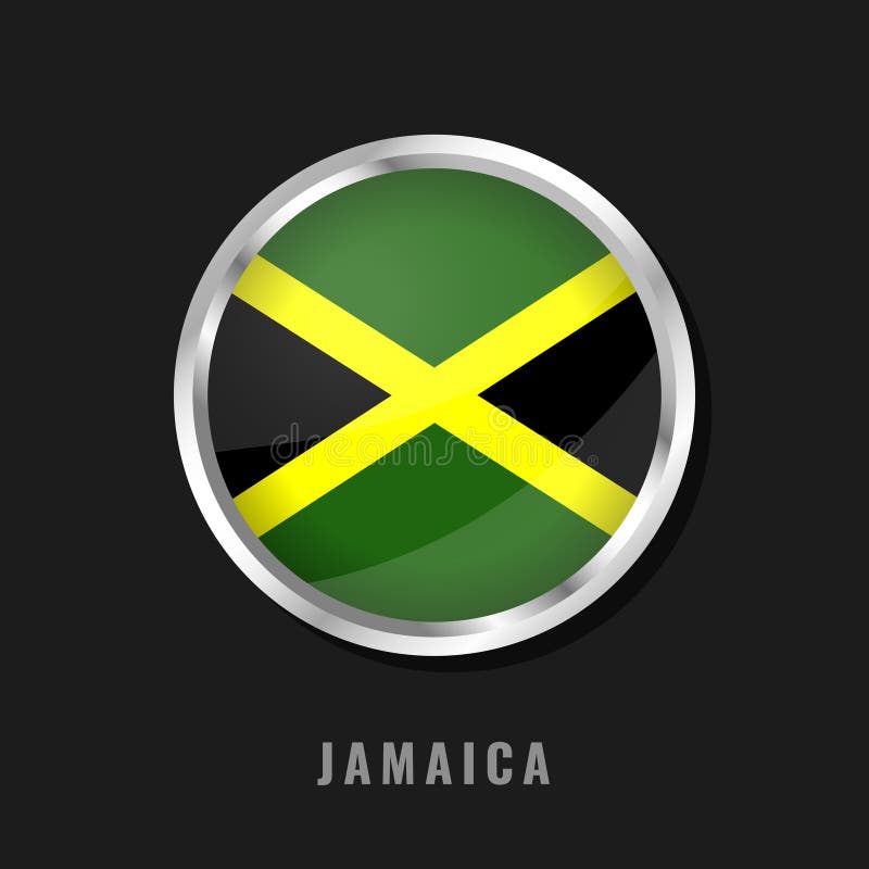 Jamaica Round Framed National Flag. Circular Glossy Flag of Jamaica ...