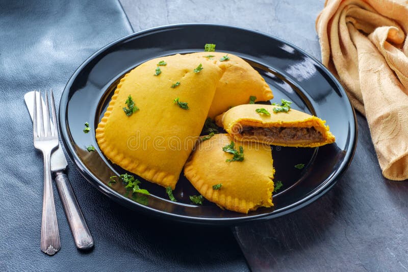 Jamaican Beef Turnover stock photo. Image of chicken - 165574368