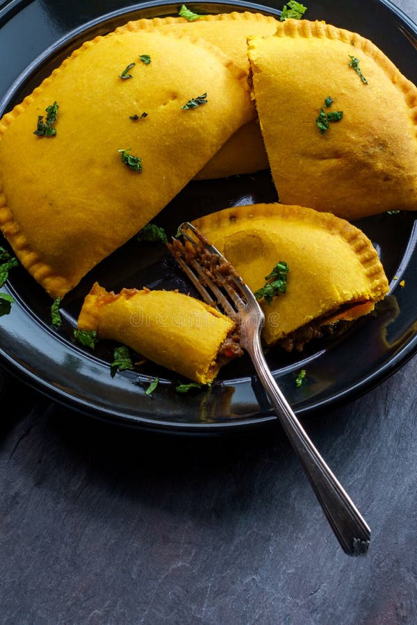 Jamaican Beef Turnover stock image. Image of allspice - 165574425