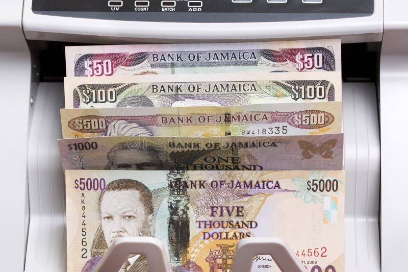 Jamaican Dollar in the Counting Machine Stock Image - Image of jamaican ...