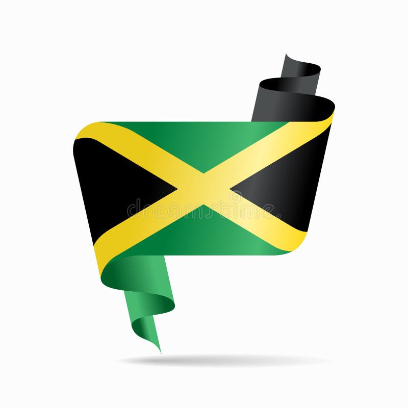 Jamaican Flag Wavy Ribbon Background. Vector Illustration. Stock Vector ...