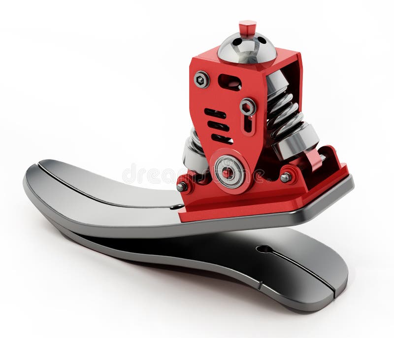 Jambe Robotique Isolée Sur Fond Blanc 3d Illustration Illustration ...