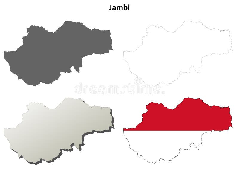 Jambi Blank Outline Map Set Stock Vector - Illustration of territory ... Jambi Blank Outline Map Set Stock Vector - Illustration of territory ...