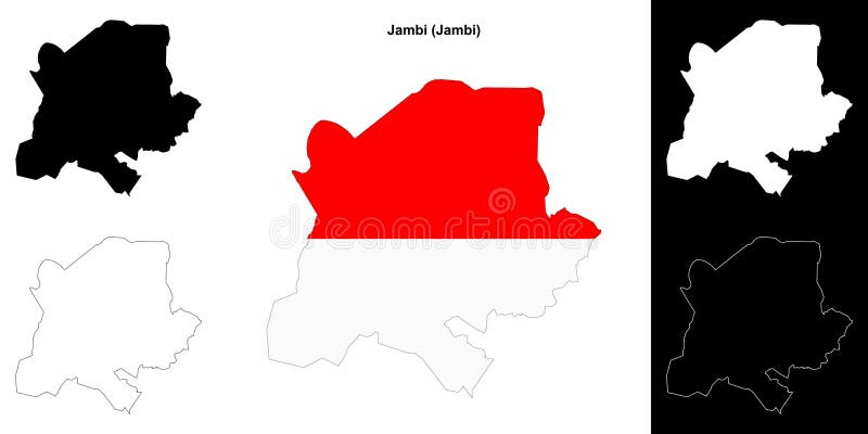 Jambi outline map stock vector. Illustration of jambi - 356959603