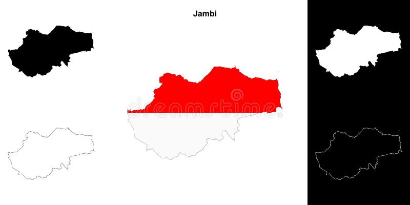 Jambi outline map stock vector. Illustration of atlas - 323662002