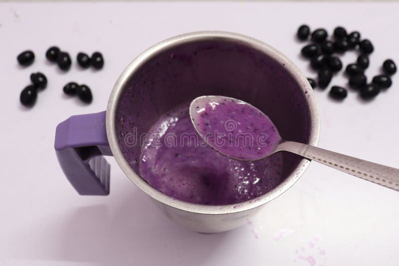 Jambolan Plum or Java Plum Juice Isolated on White Background Stock ...