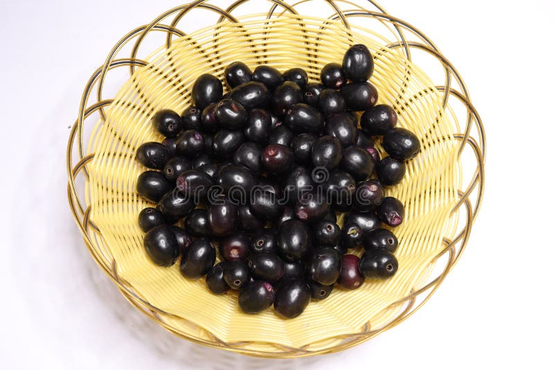 Jambolan Plum or Java Plum Juice on White Background Stock Image ...