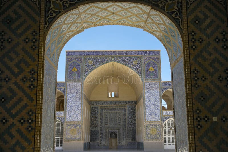 Jameh Mosque of Kerman in Iran Editorial Image - Image of clock, kerman ...