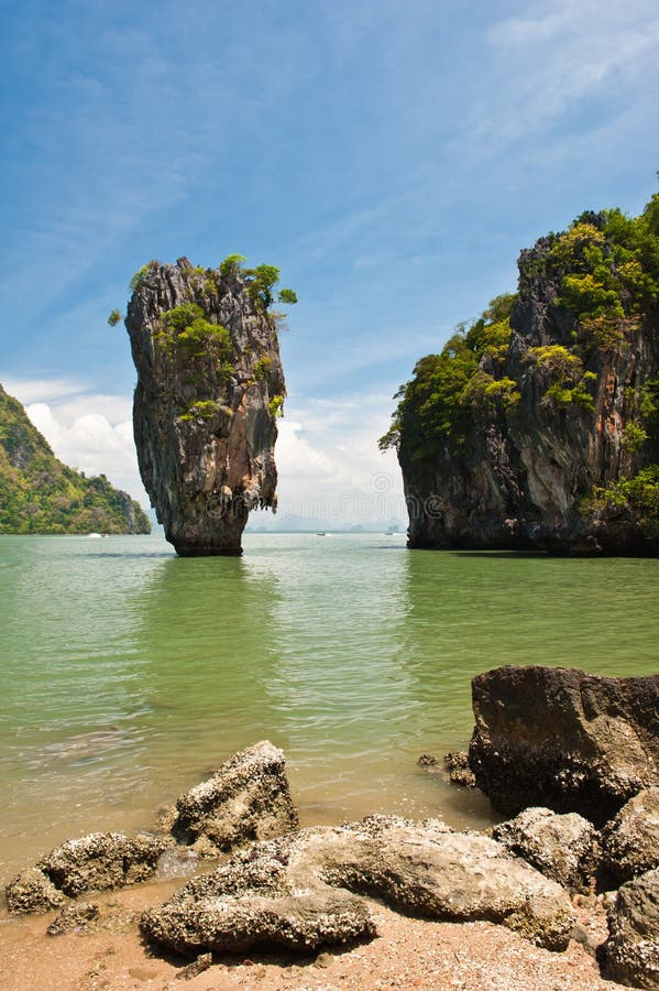 Khao Tapu Rock at James Bond Island, Andaman Sea, Thailand Stock Photo ...