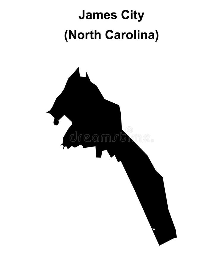 James City outline map stock vector. Illustration of boundary - 387544010