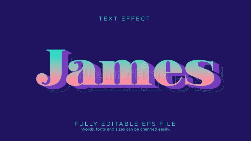 James Text Effect Font Type Stock Vector - Illustration of type ...