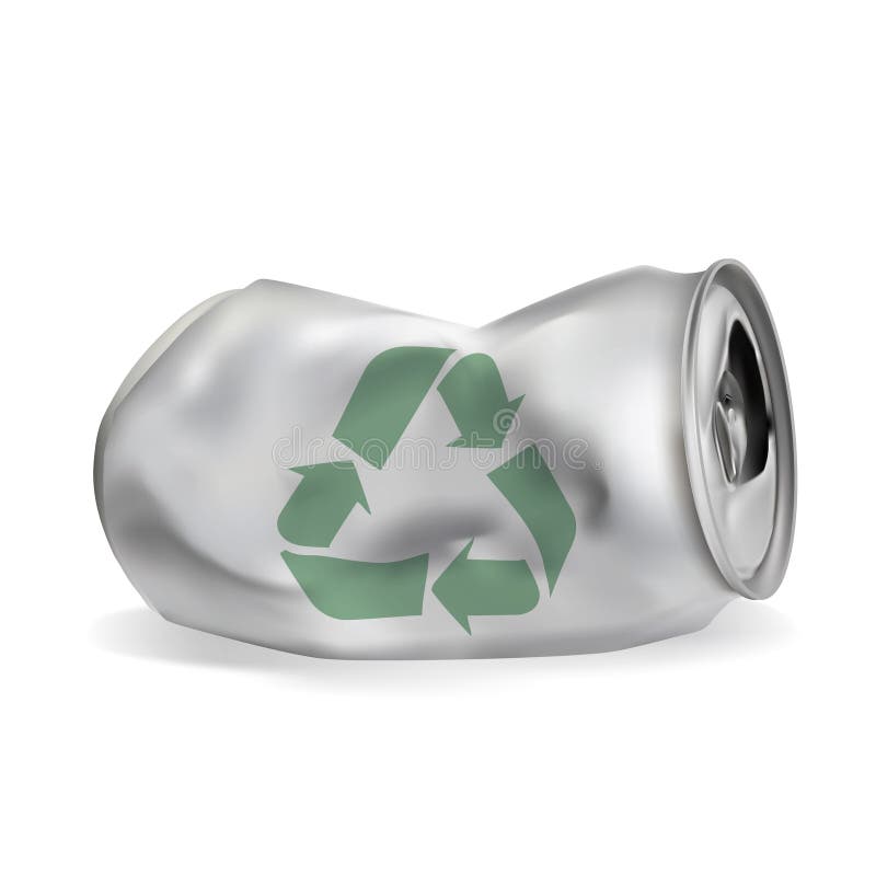 Jammed aluminum can stock illustration. Illustration of opened - 72546179