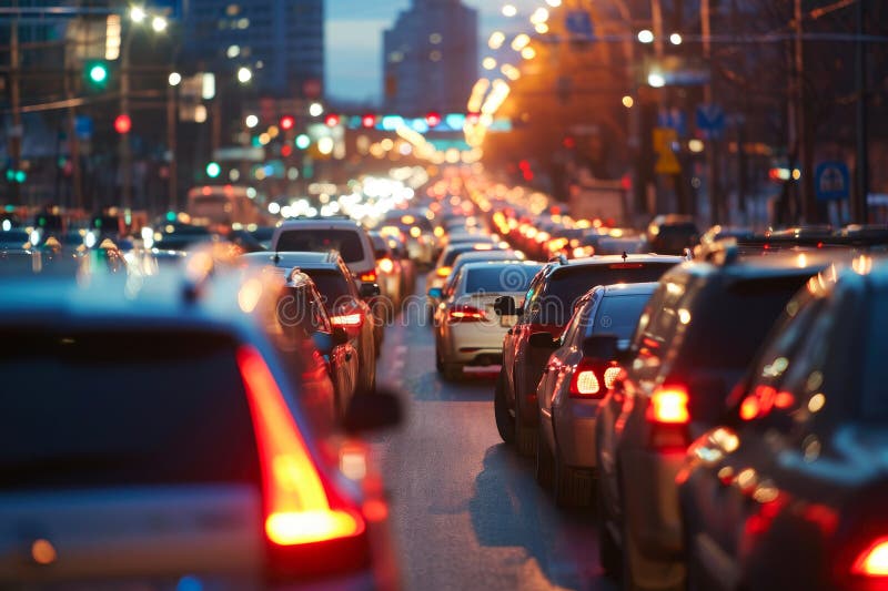 Jammed Intersection in Urban Hustle. Stock Illustration - Illustration ...